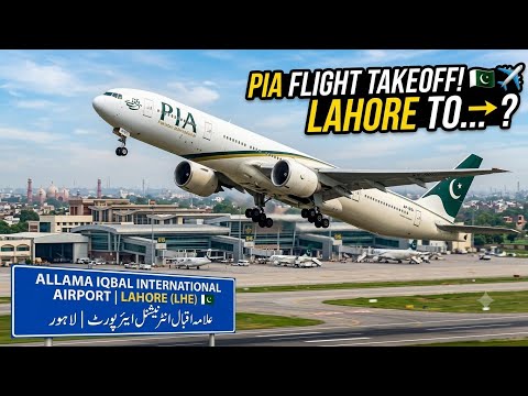 Pia line take off in Lahore airport going to London
