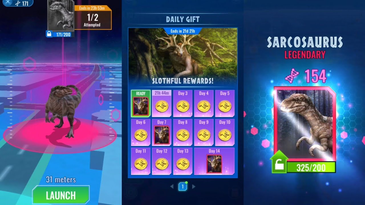 Create legendary Sarcosaurus | Jurassic world alive | - YouTube