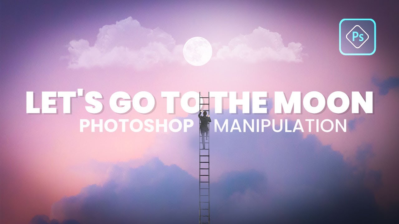 Photoshop simple photo manipulation | Walking through ladder towards ...