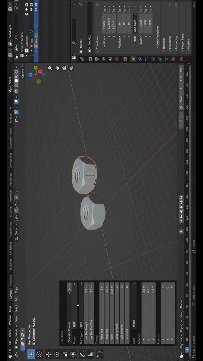 #blendertutorial easily model bolts and nuts using bolts factory, a blender in-built add-on ...