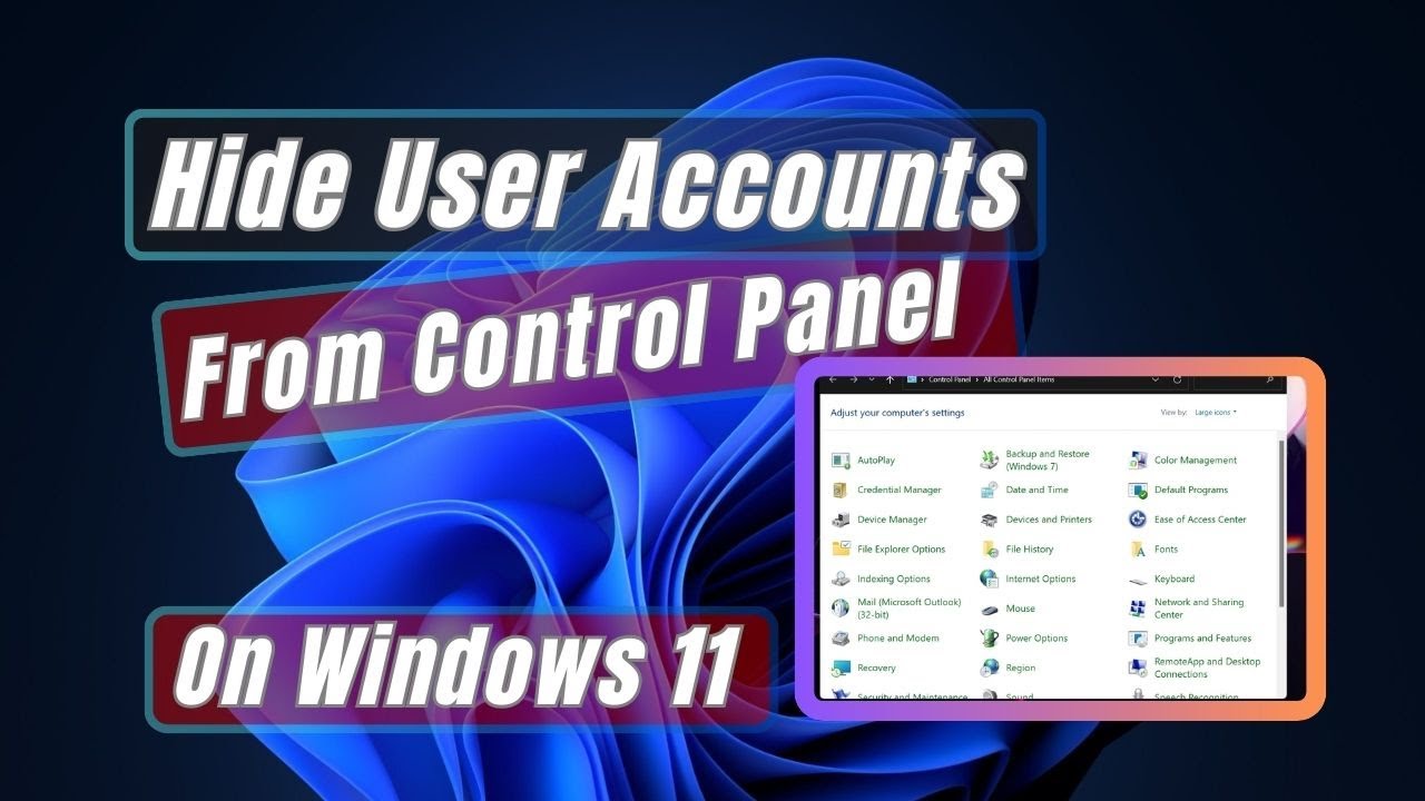 How to Hide User Accounts From Control Panel In Windows 11 - YouTube