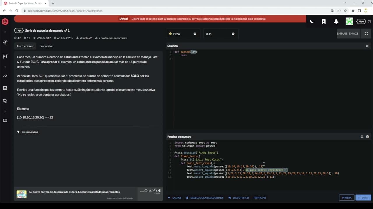 Codewars 8 Ejercicios Con Python Kata 7 Youtube