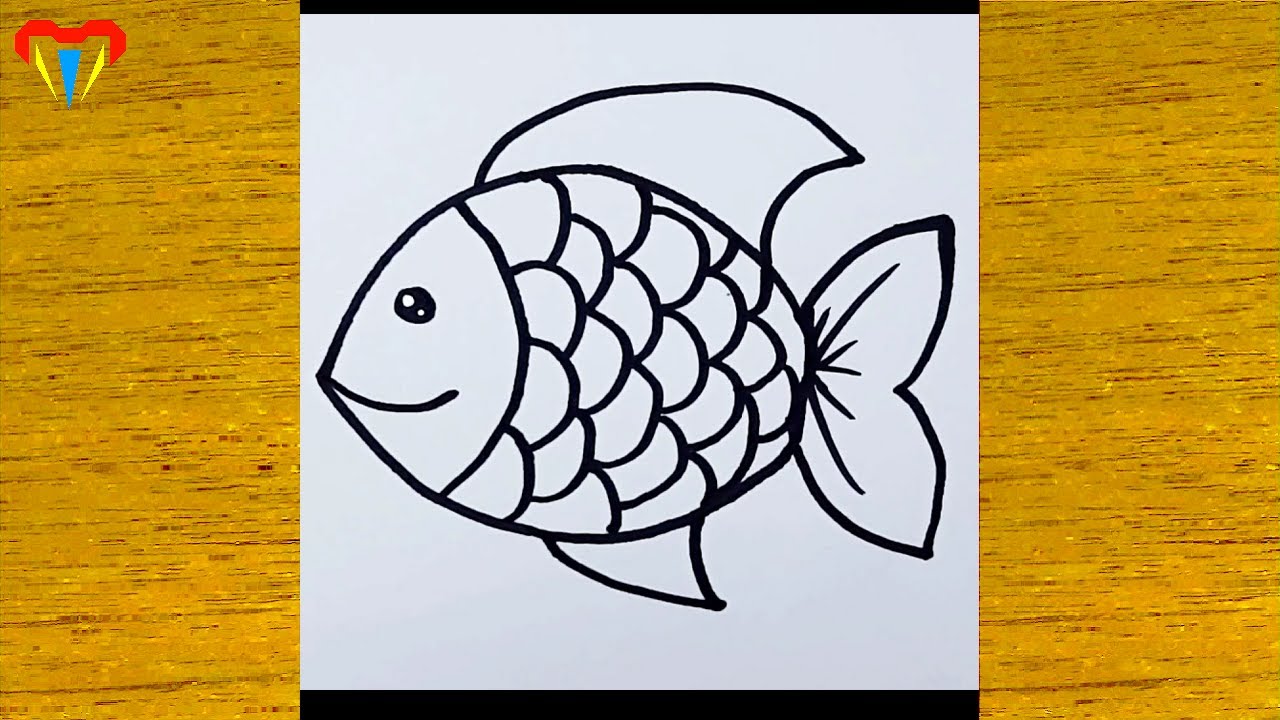 BALIK çizimi - kolay HAYVAN çizimleri - kolay çizimler, basit, sevimli ...