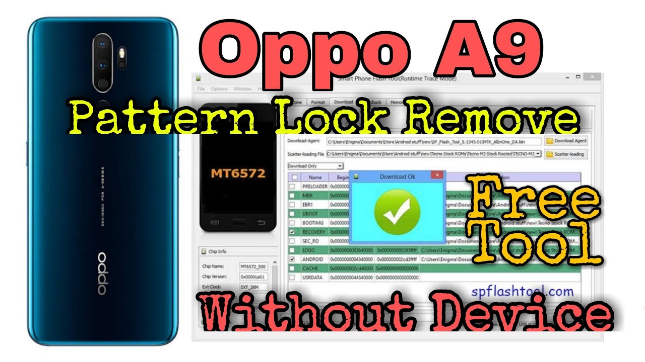 Oppo A9 Pattern Lock Remove Without Device Using Sp Flash Tool Free ...