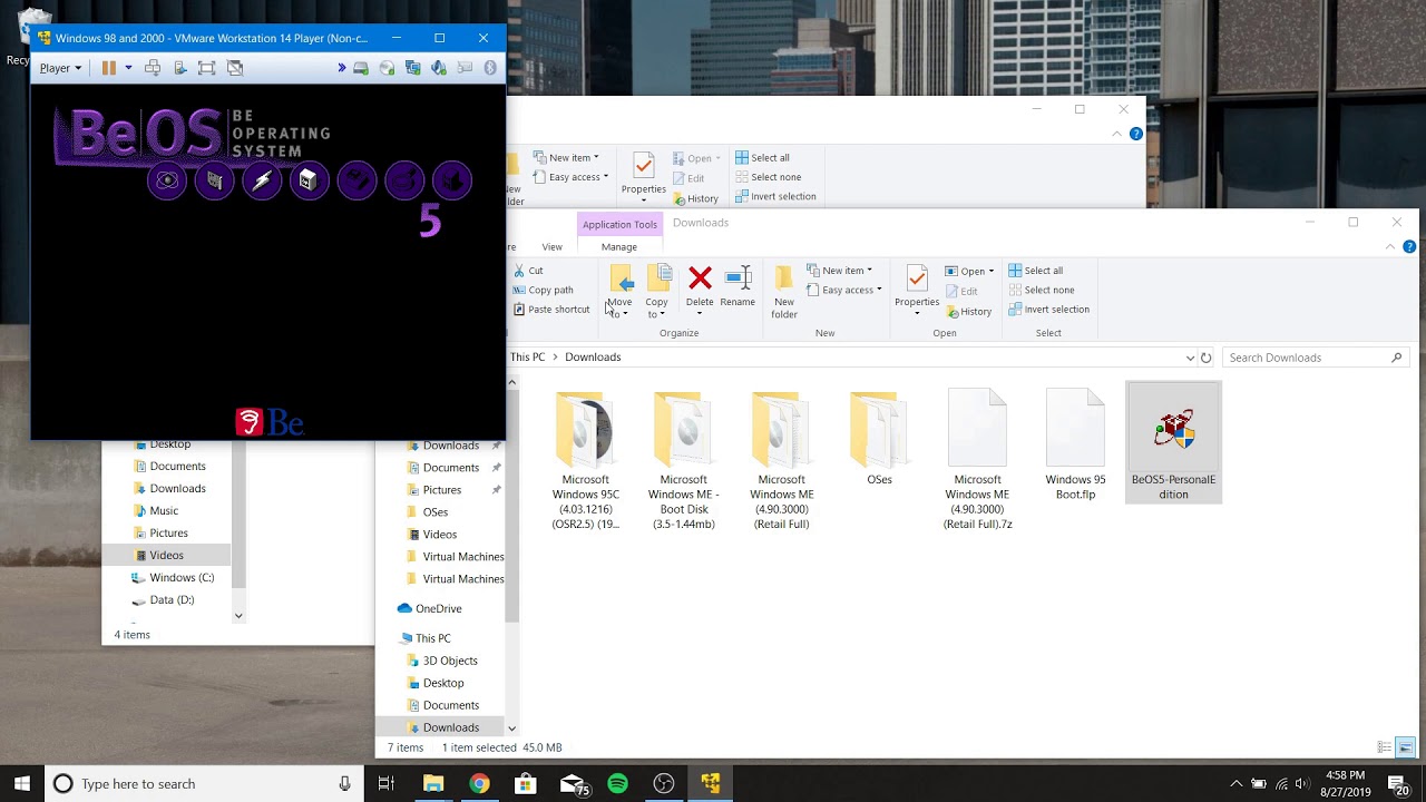 Installing BeOS 5 onto the Windows 98 2000 XP one partition multi-boot ...