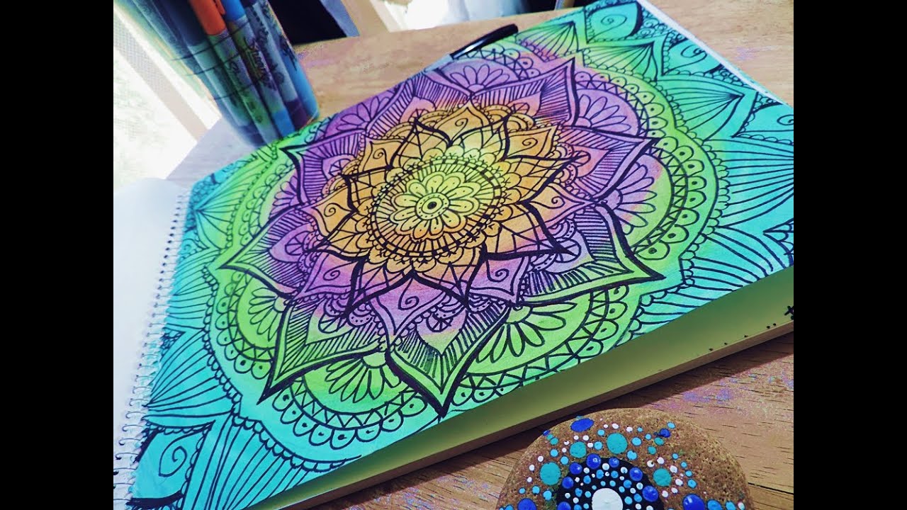 Speed Drawing: Mandala Painting - ZentangleArtbyEM - YouTube