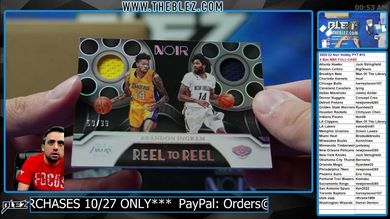 2022-23 Panini Noir Hobby NBA 4 Box Full Case Break #13 Pick Your Team - YouTube