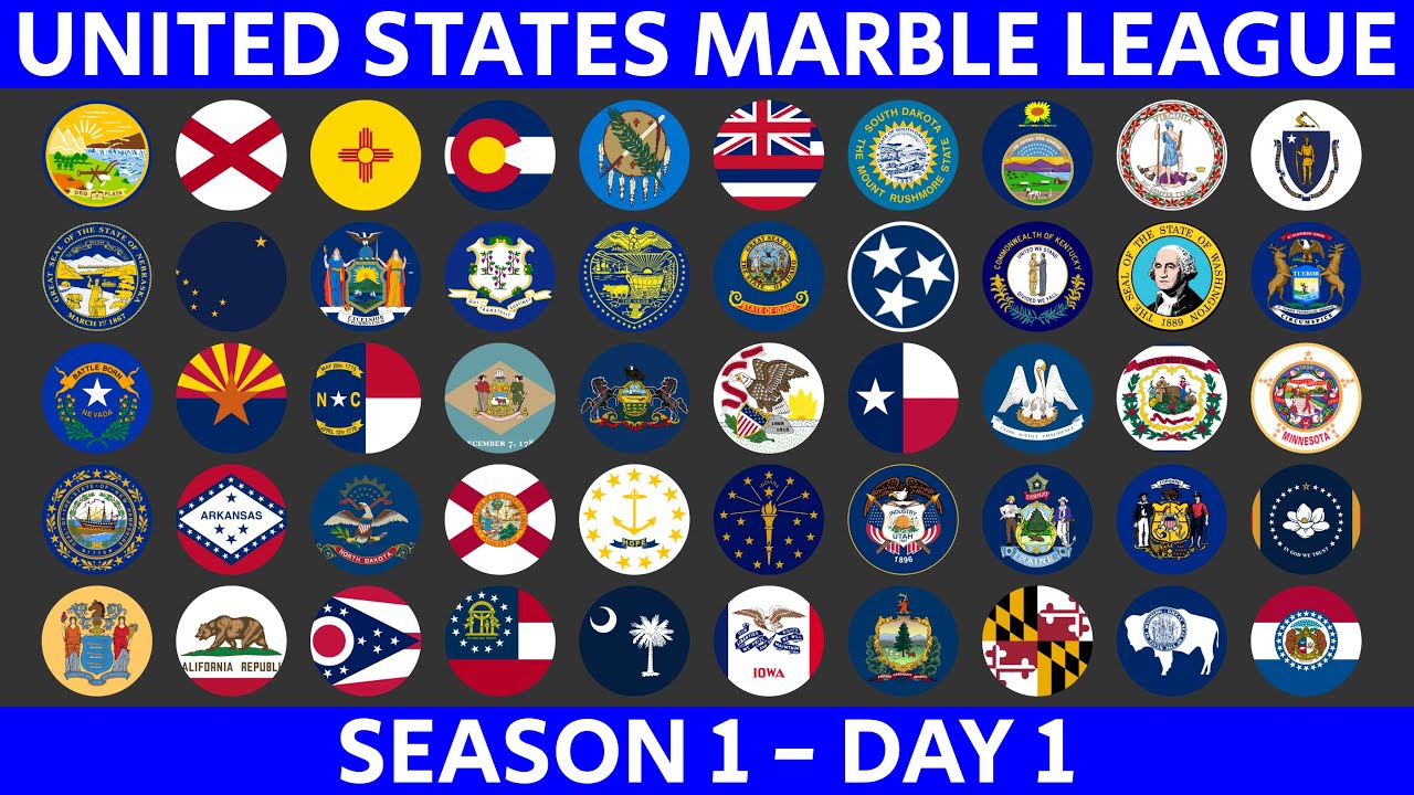 United States Marble Race League Season 1 Day 1 Marble Race in Algodoo ...