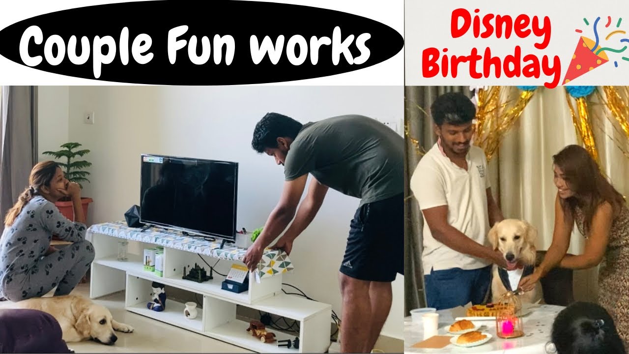 Couple Fun works at Home😅 Disney’s First Grooming🦮 Disney’s Birthday ...