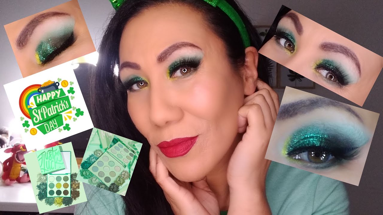 ST. PATRICK'S DAY MAKEUP TUTORIAL- FEATURING COLOURPOP JUST MY LUCK AND ...