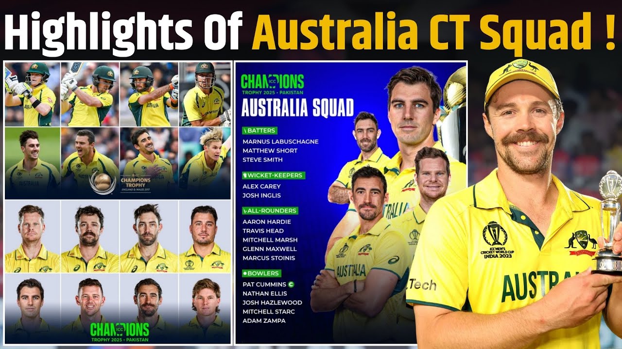 CT 2025:Australia's Squad for 2025 Champions Trophy Announced! Pat ...