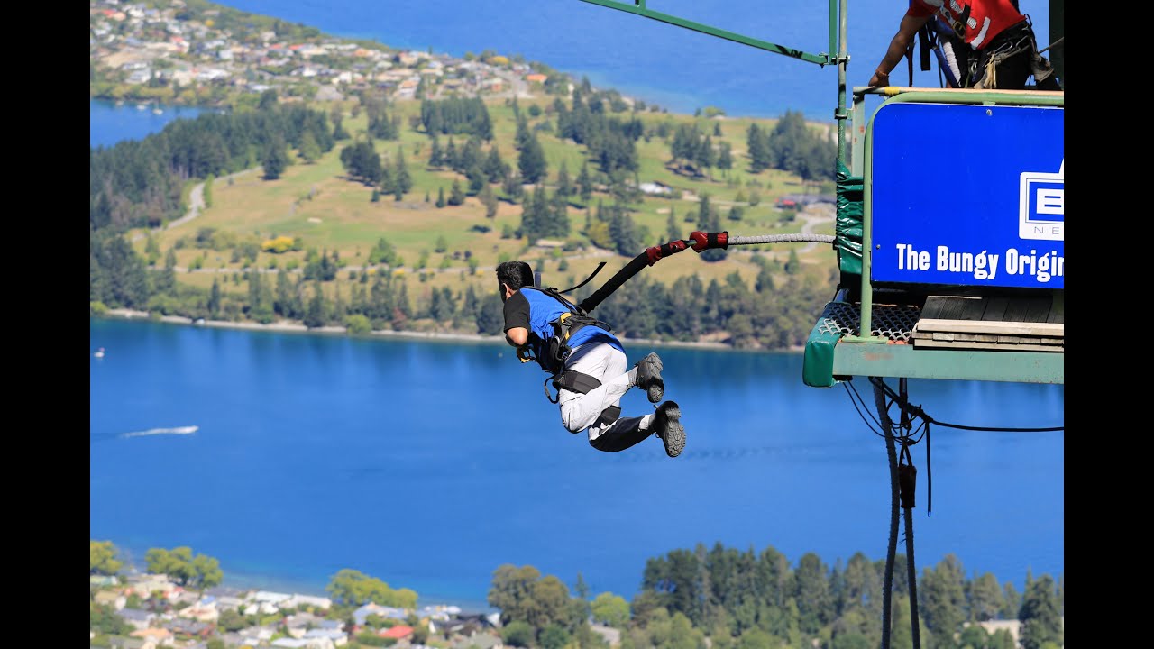 Jumping off a Ledge near Queenstown, NZ - 1st Jump - YouTube