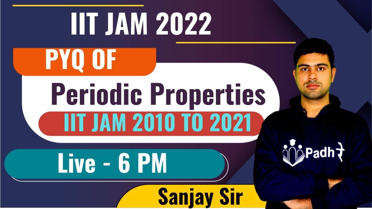 PYQ OF IIT JAM Periodic Properties IIT JAM Chemistry Previous Year ...
