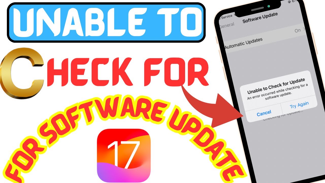 Unable To Check For Software Update (iOS 17) |An Error Occur While Checking For Software Update ...