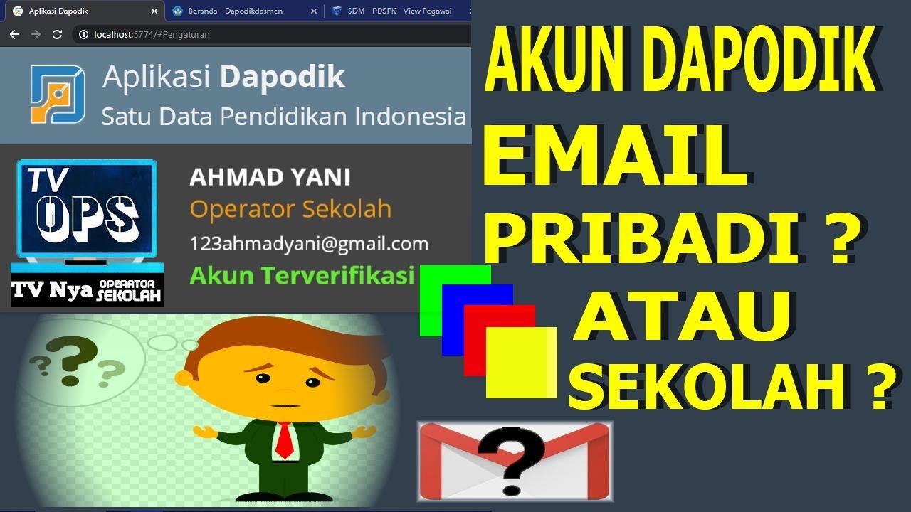 ALAMAT EMAIL PRIBADI ATAU SEKOLAH UNTUK VERIFIKASI AKUN ADMIN DAPODIK ...