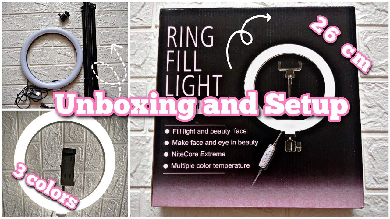 Unboxing and complete setup of ring light | How to assemble ring light ...
