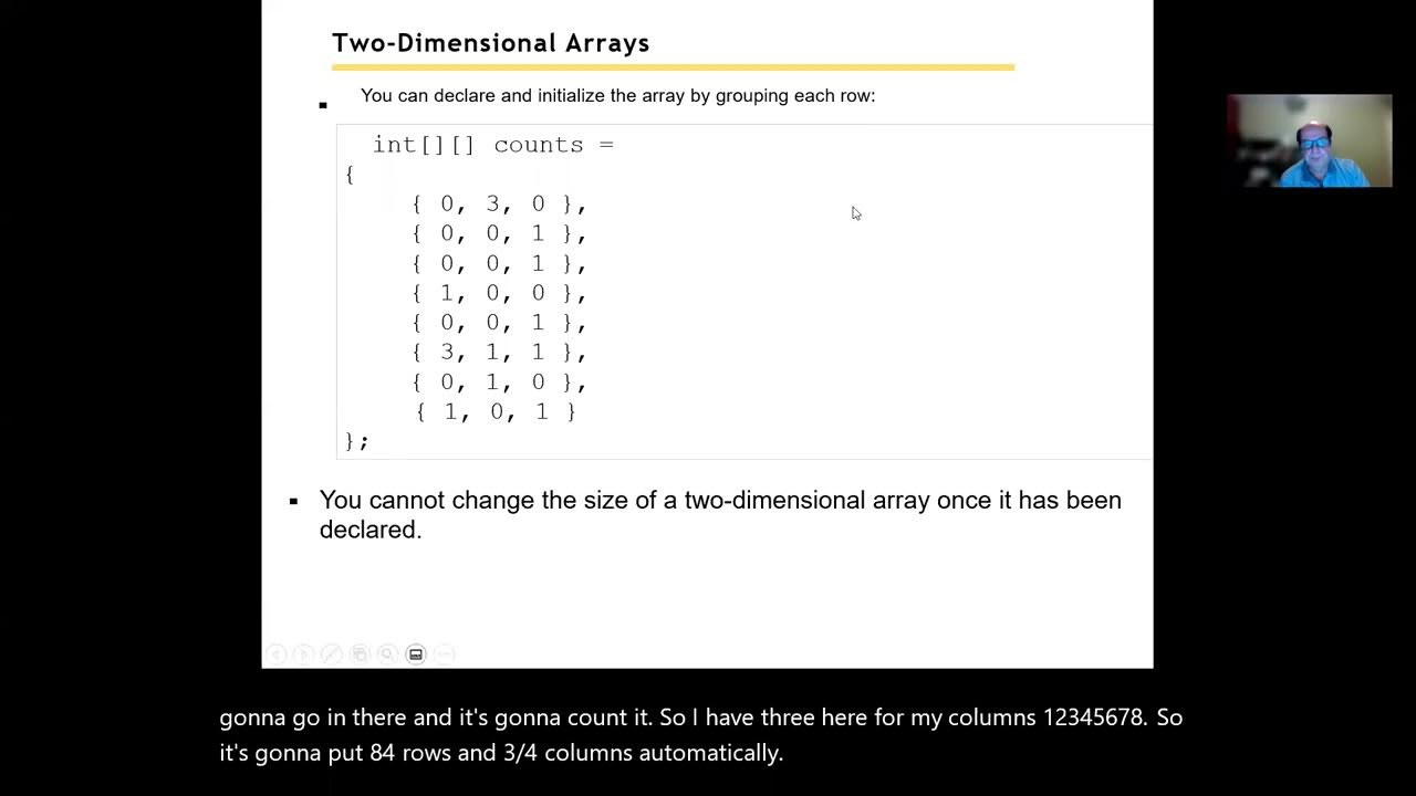 Big Java Early Object - Arrays - Part 4: Two-Dimensional Arrays - YouTube