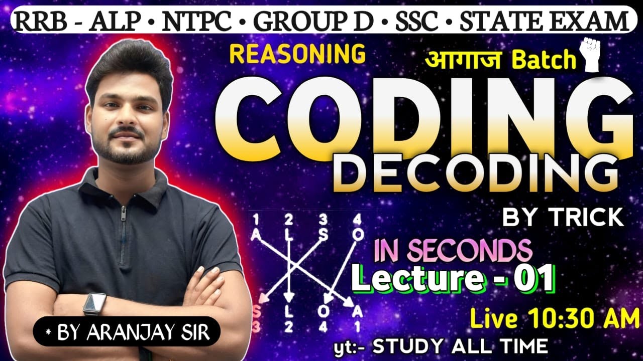 Reasoning Coding Decoding Trick | Lecture 01 | Solve in Second | RRB ...