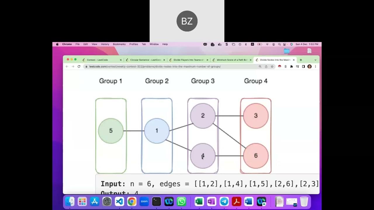 Leetcode Weekly 322 2493 Divide Nodes Into The Maximum Number Of Groups Youtube