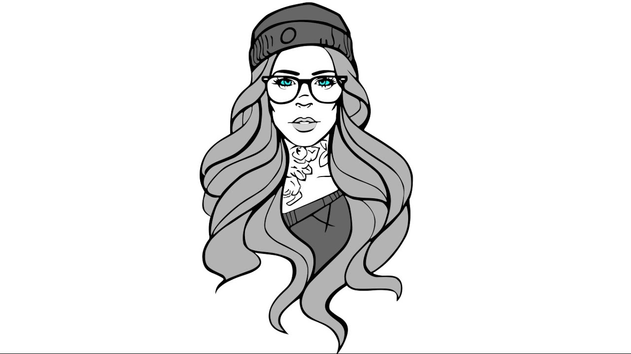 Girl Illustration in CorelDRAW Time lapse - YouTube