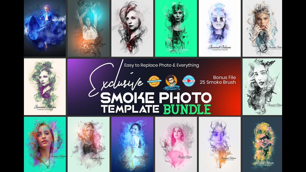 Exclusive Smoke Photo Template Tutorial - YouTube