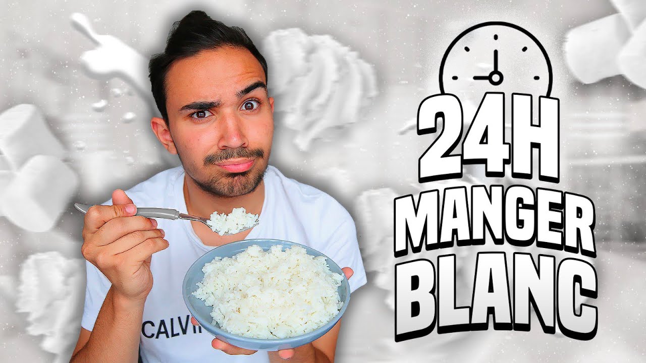 JE MANGE QUE DE LA NOURRITURE BLANCHE PENDANT 24H ?!! JustJonathan ...