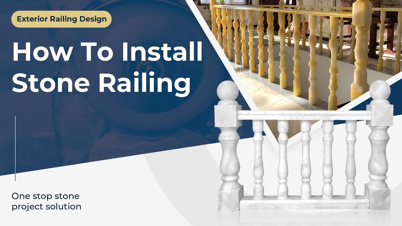 How To Install Stone Railing and Exterior Railing Design - YouTube