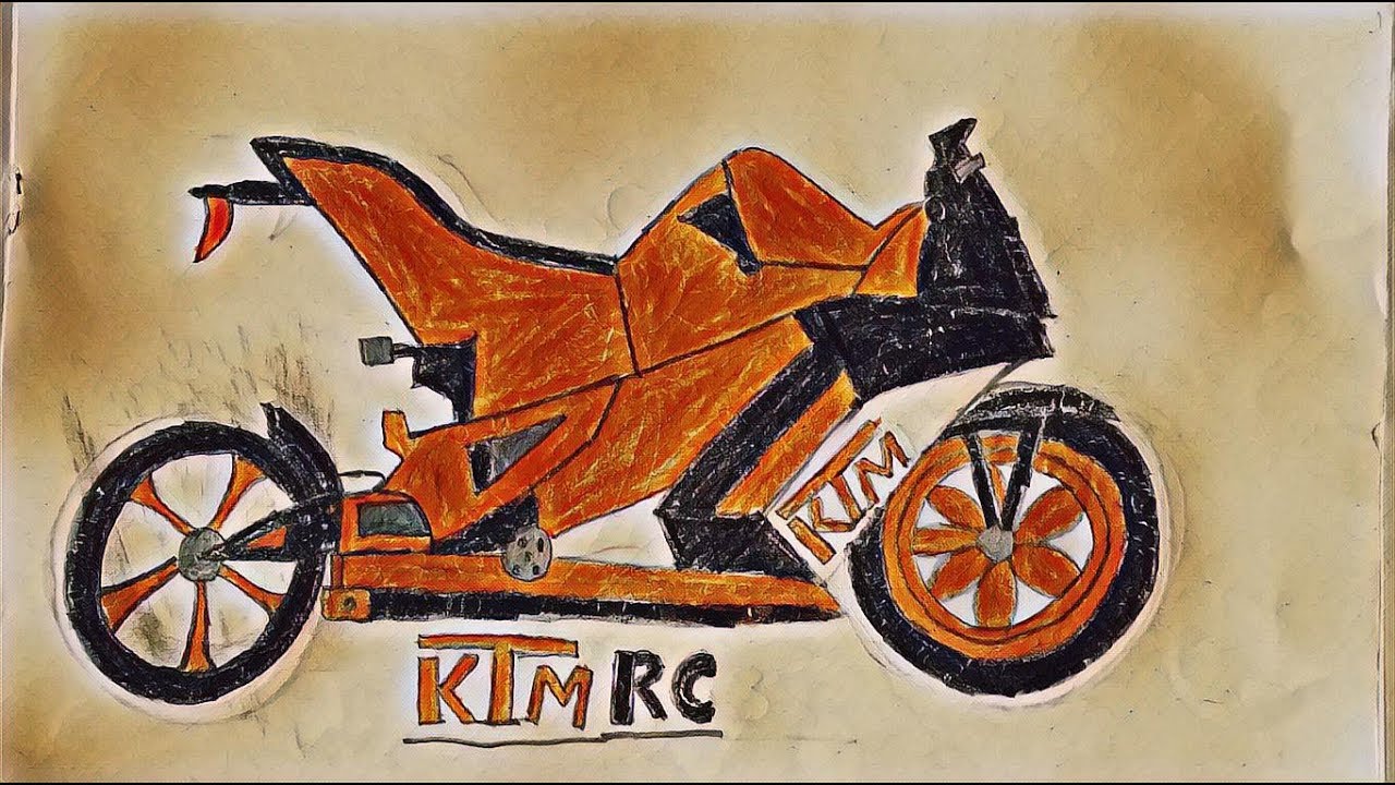 Drawing KTM Rc bike - YouTube