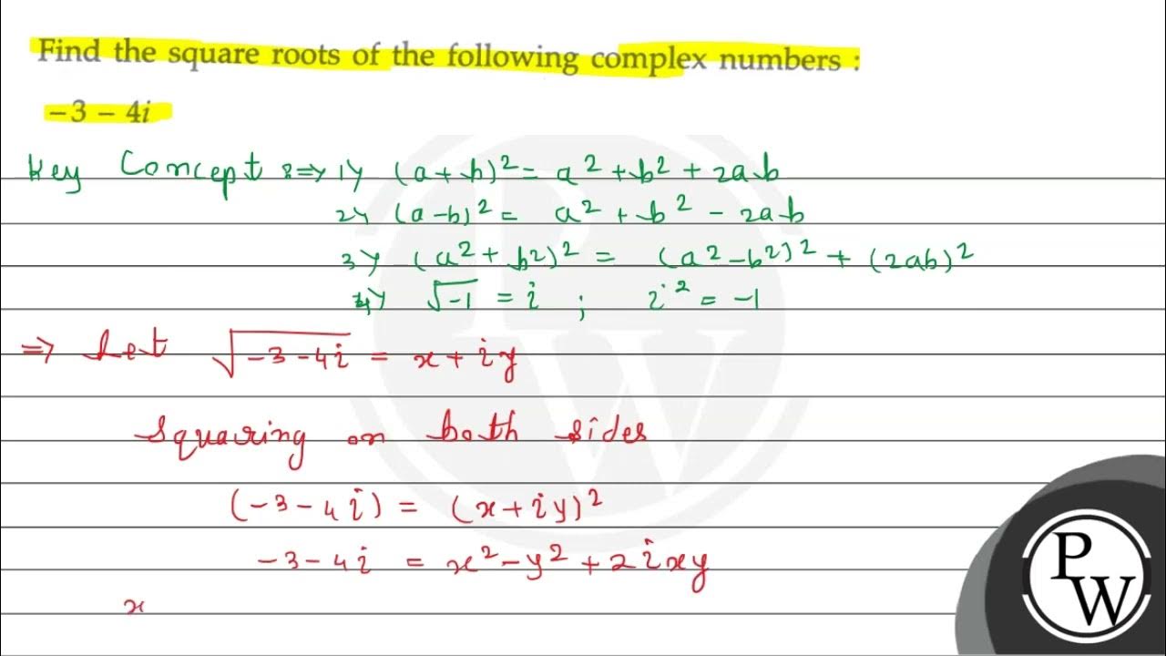Find the square roots of the following complex numbers : \[ -3-4 i ...