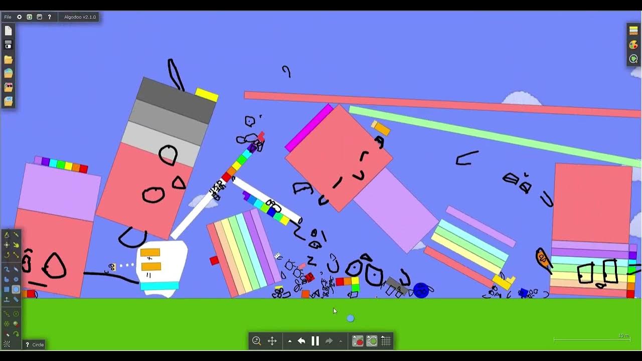 Algodoo numberblocks 1s part 2 - YouTube