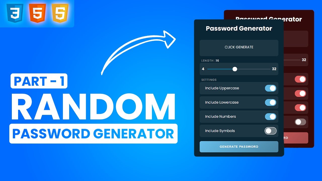 Responsive Random Password Generator Html5 Css3 Zia Codes Youtube
