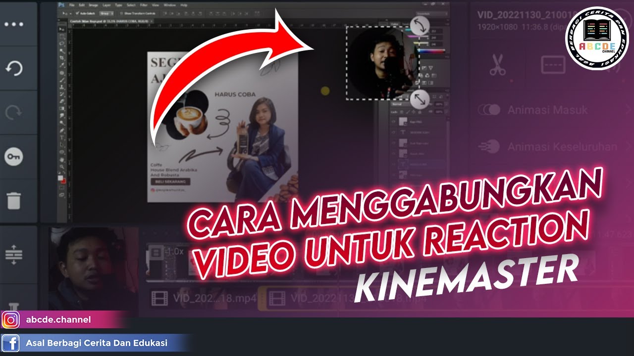 Cara Menggabungkan Video Untuk Konten Reaction, Gaming, Tutorial DLL - YouTube