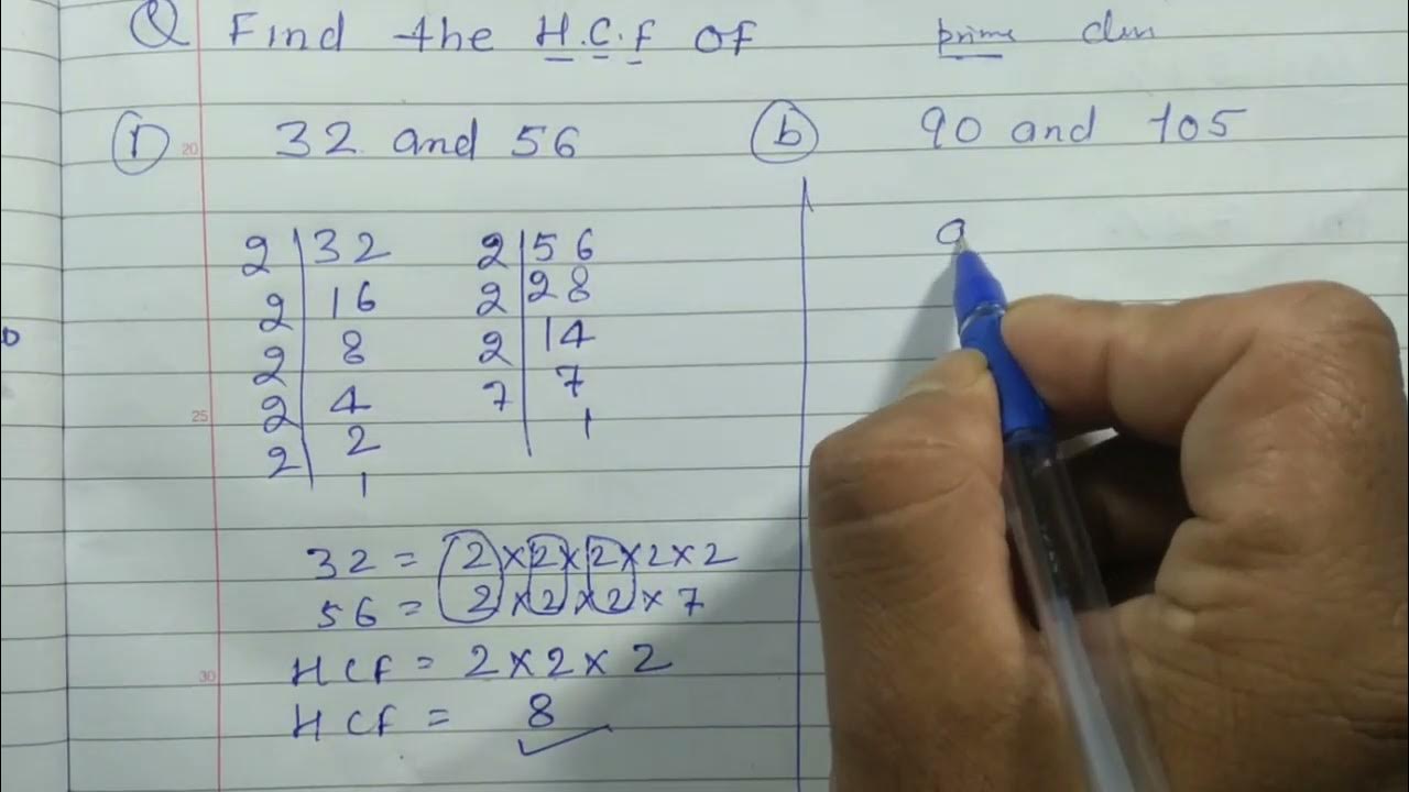 Find the H.C.F of 32 and 56 by prime factorization method | Easy trick - YouTube