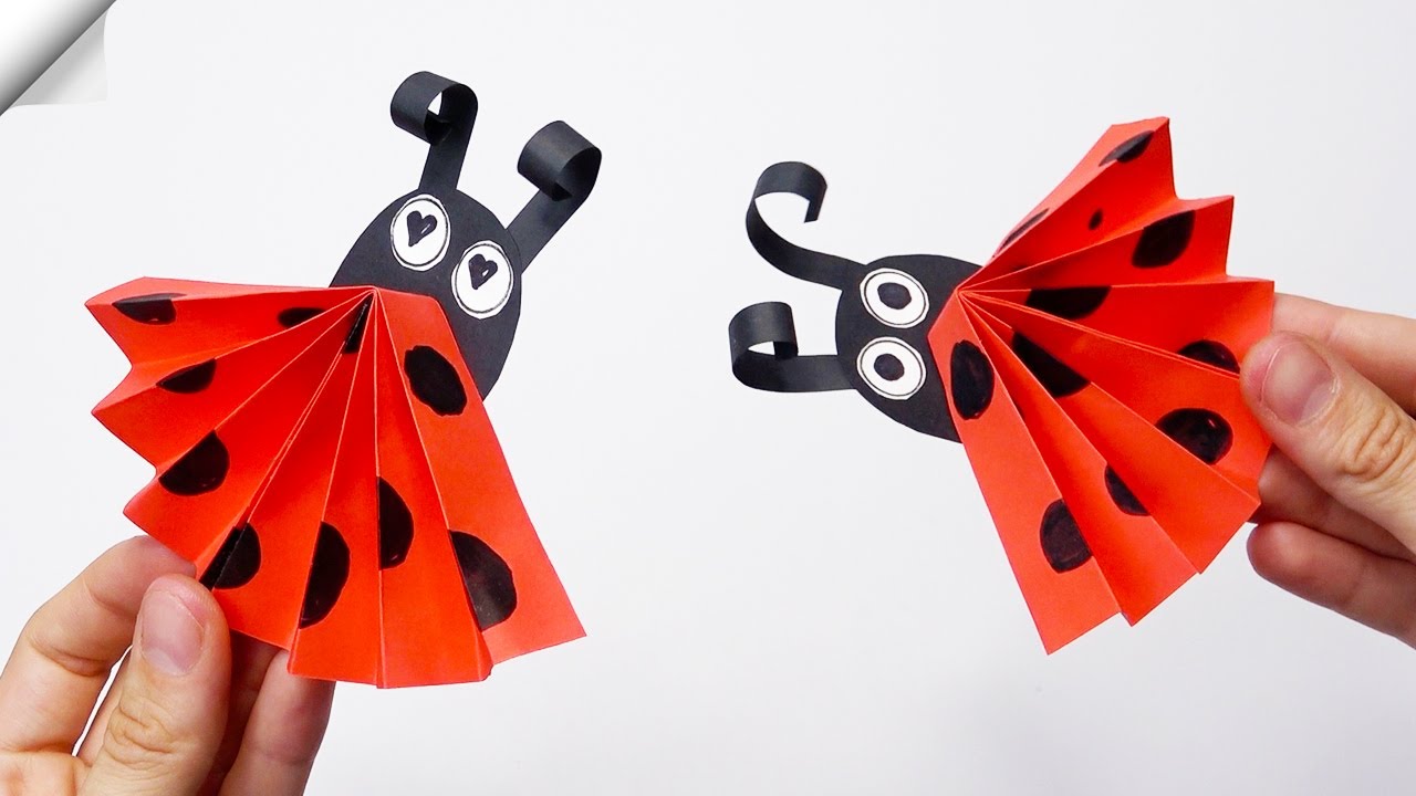 Paper Ladybug | Moving paper toys | Easy Paper crafts - YouTube