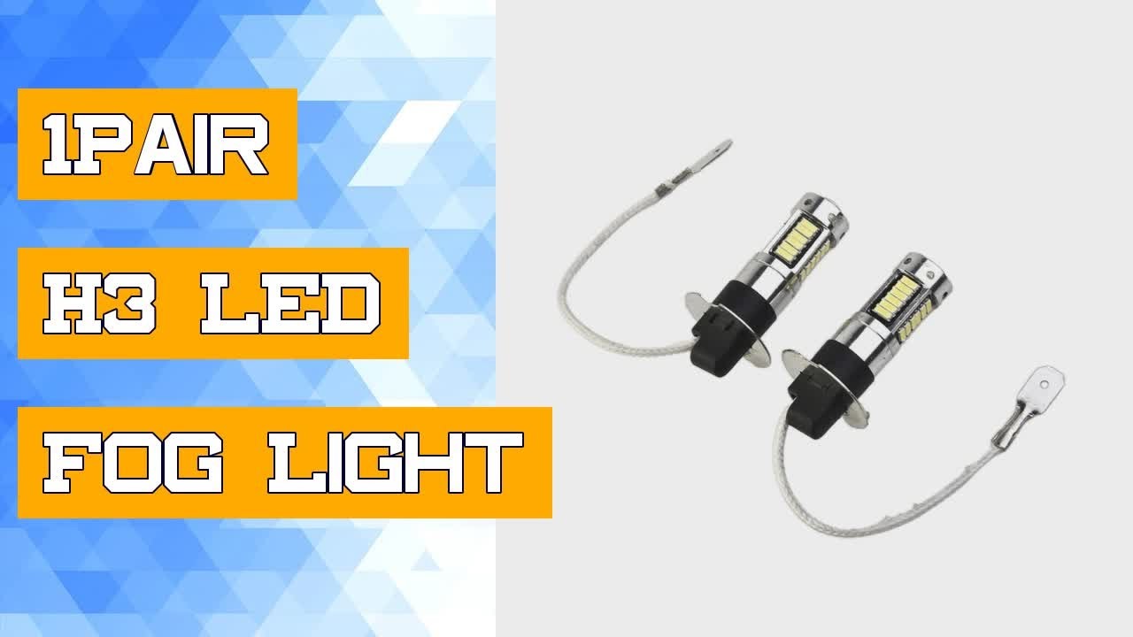 1Pair H3 LED Fog Light Bulbs Replacement Kit Bright Canbus 6000K 100W ...