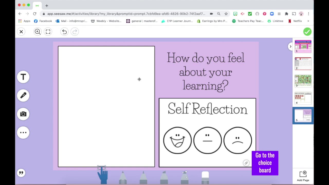 How to make a clickable choice board in Seesaw - YouTube
