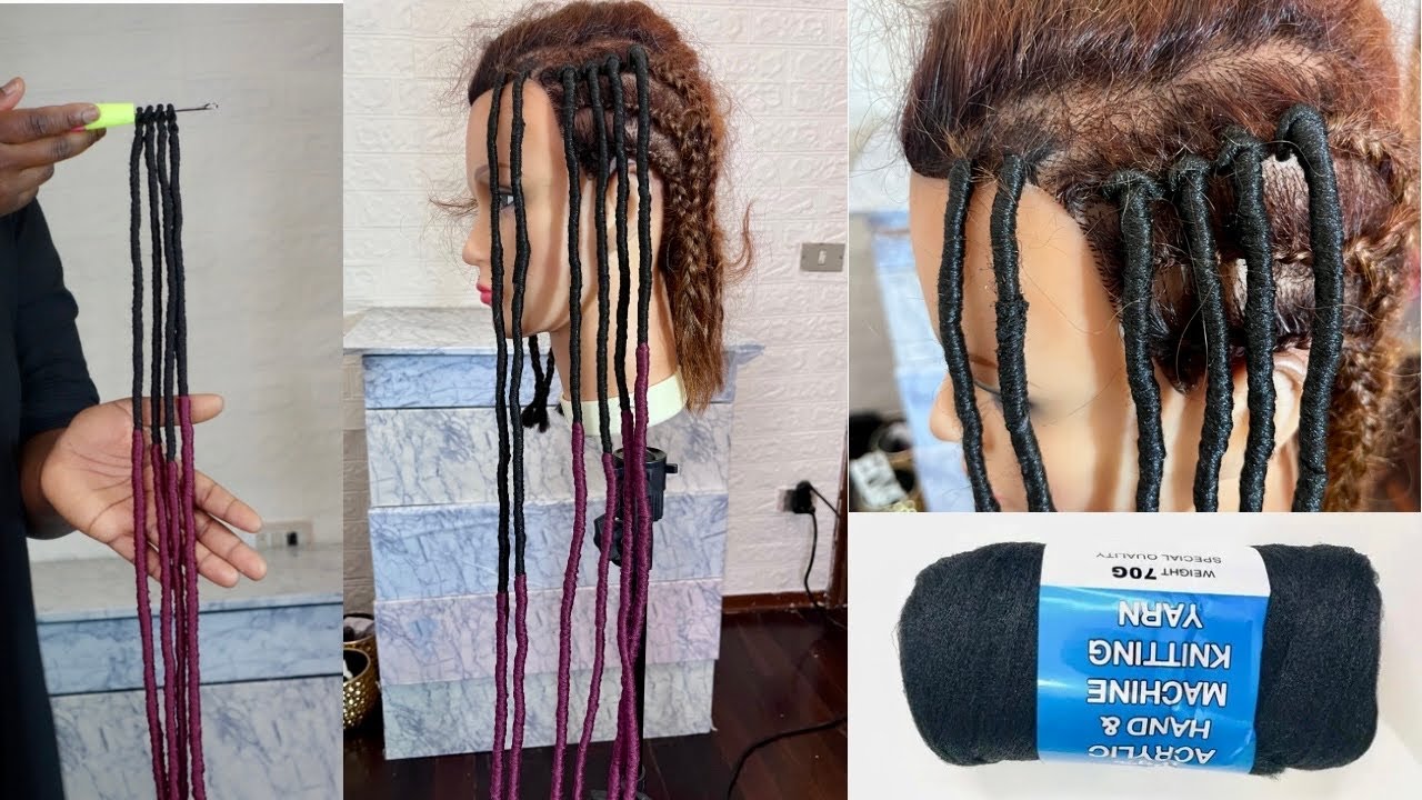 DIY crochet faux loc / How to install easy crochet faux locs using ...