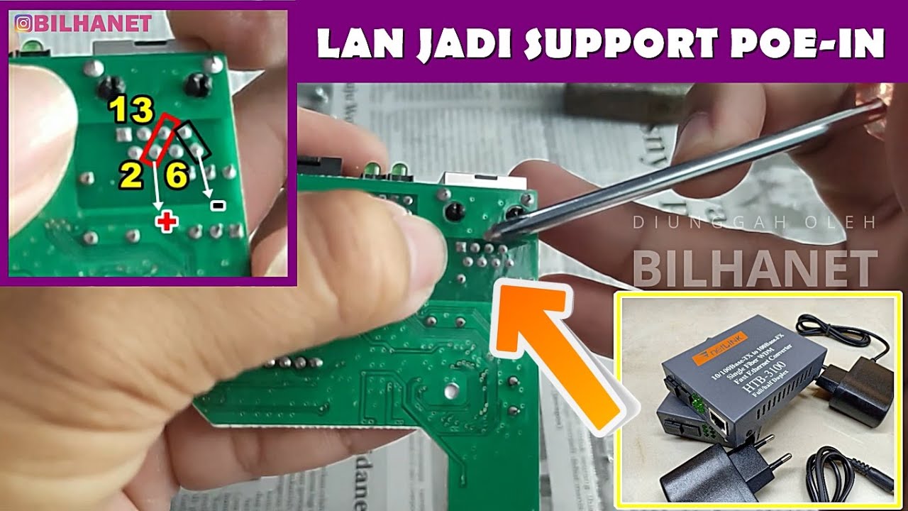 Tutorial Modif POE Media Converter NetLink HTB-3100 - YouTube