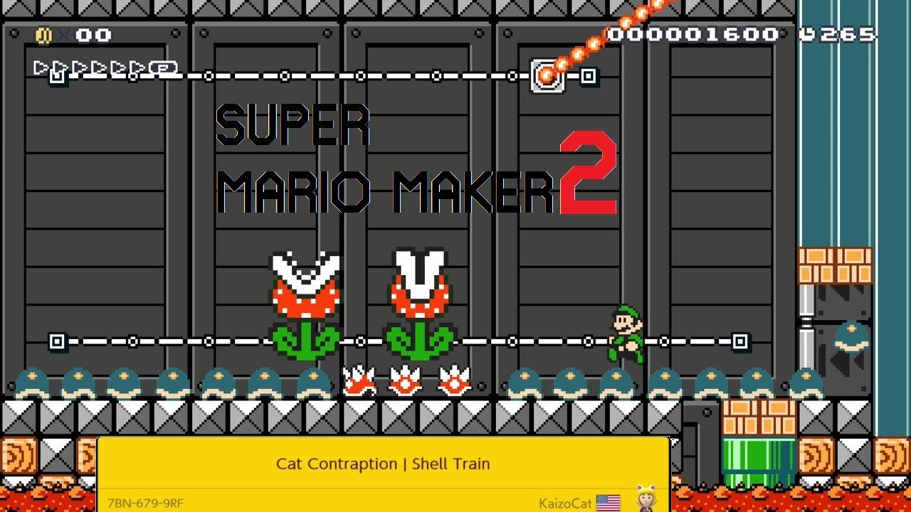 Super Mario Maker 2 - Cat Contraption | Shell Train [7BN-679-9RF] - YouTube
