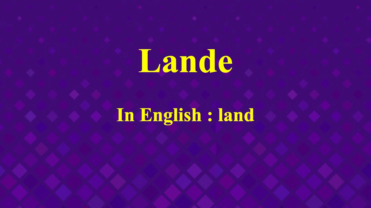 Learn how to pronounce Lande in German or what is the German of land ...