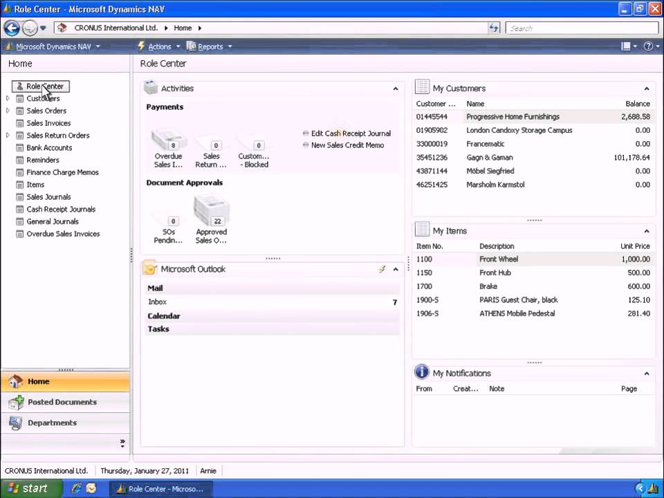 Microsoft Dynamics NAV Demo Receivables Features Part 1 of 4 - YouTube