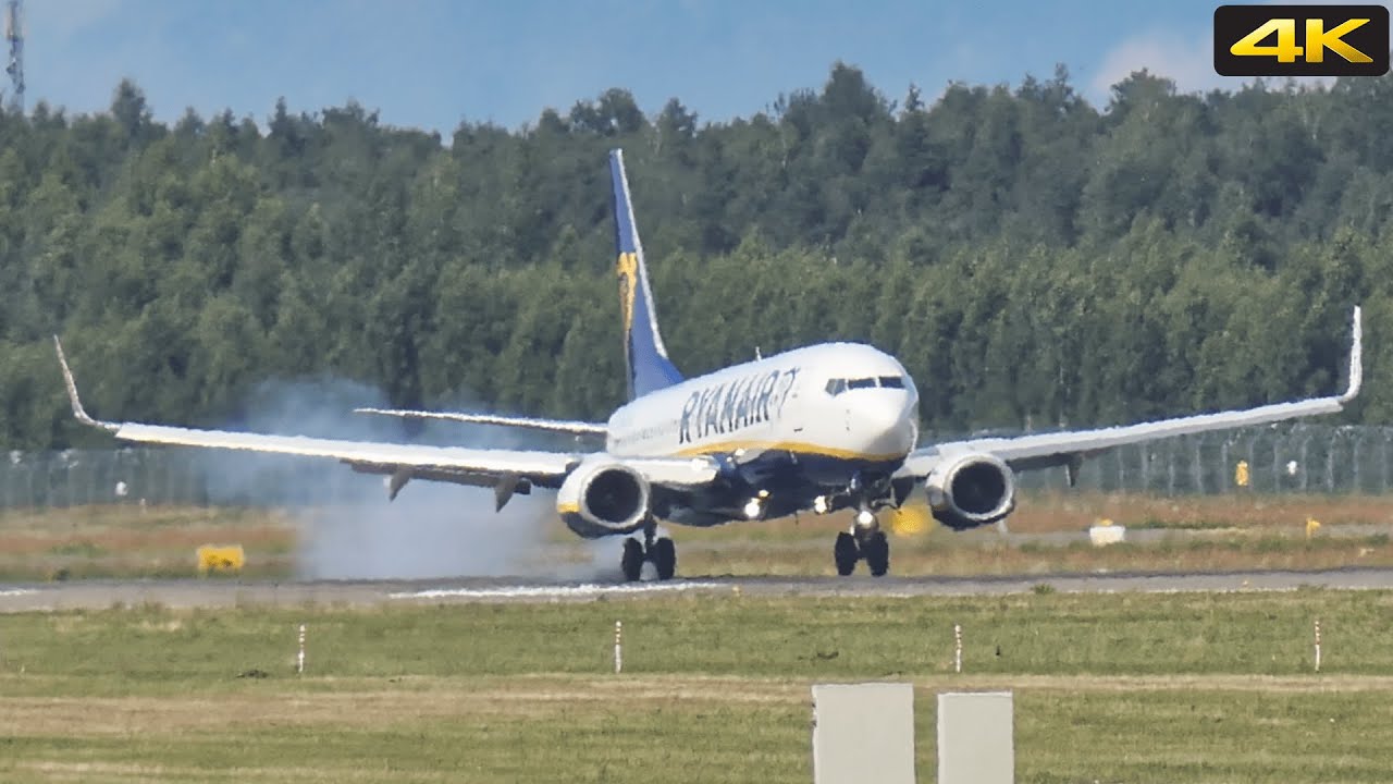 HARD RYANAIR LANDING - Ryanair Boeing 737-8AS Landing at Riga (RIX ...