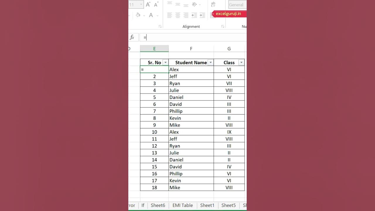 Excel Tips For Dynamic Serial Number Shorts Youtube