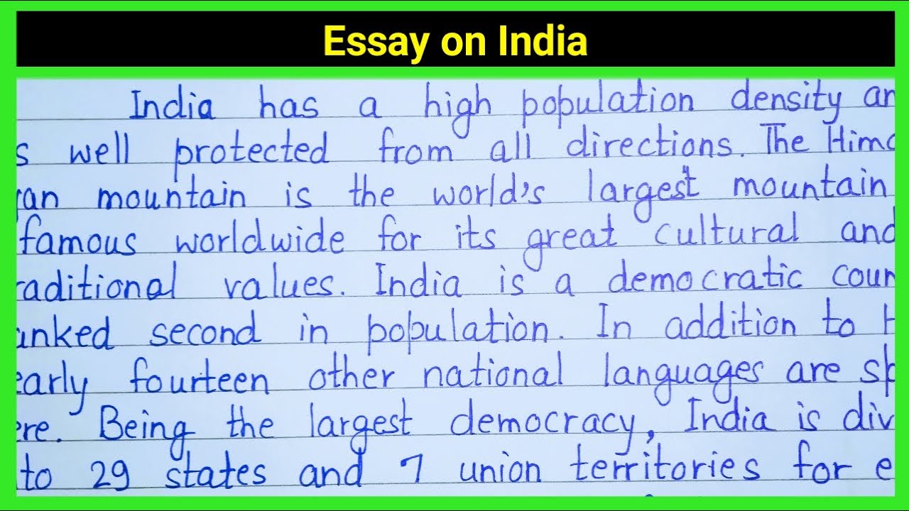 Essay on India in English || Paragraph on India in English || #GK Notes ...