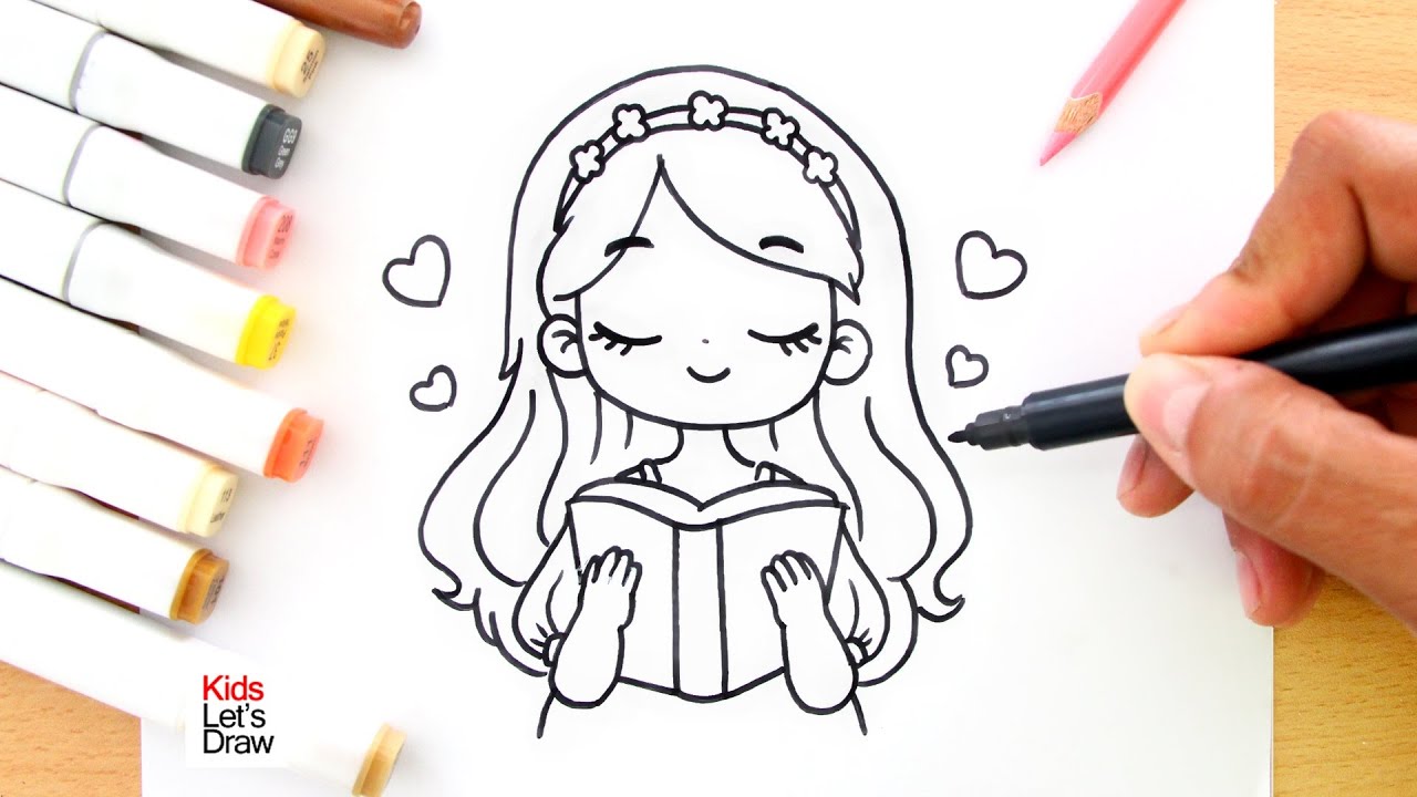 Cómo Dibujar una NIÑA Kawaii LEYENDO la BIBLIA 📖 | How to Draw a Cute ...