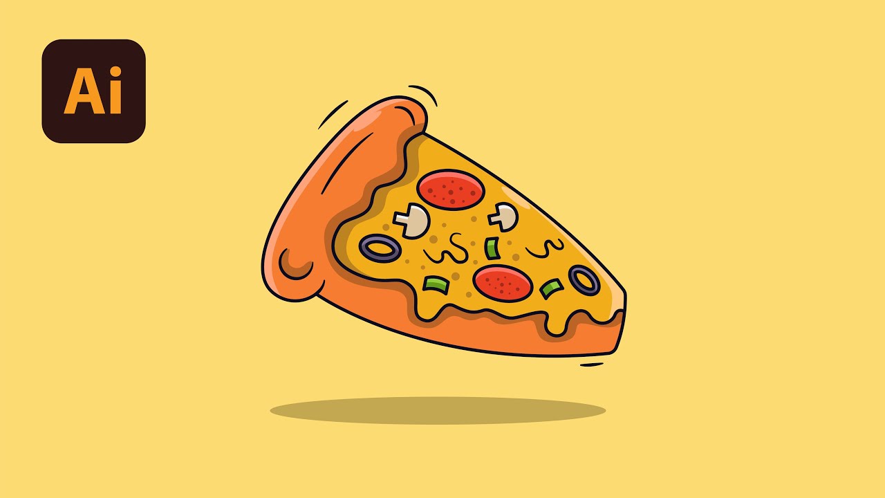 Illustrator Tutorial | How to Create a Pizza in Adobe Illustrator - YouTube