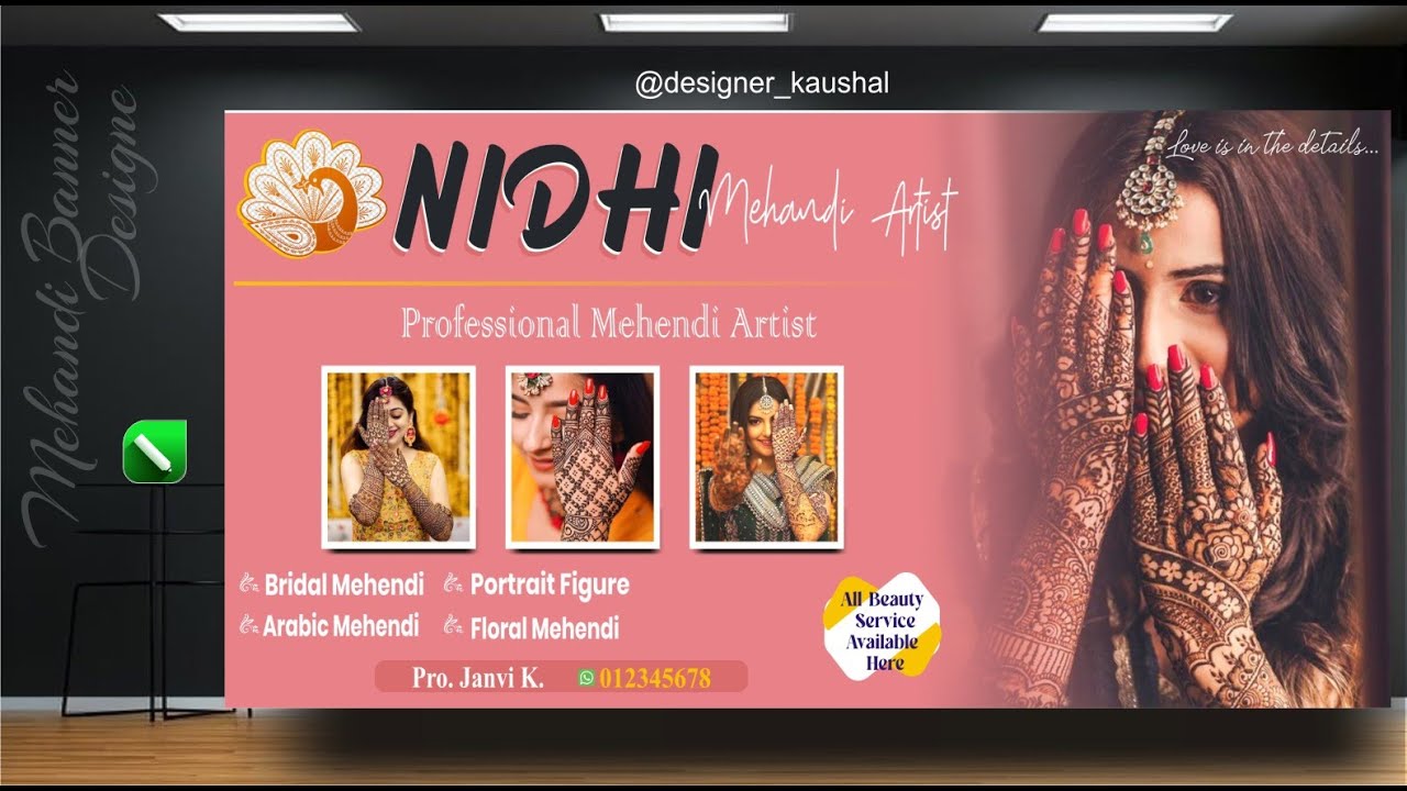 Mehndi Artist Banner Design || @designer_kaushal - YouTube
