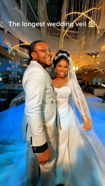 Deacon Famous wife wore the longest veil ever on her wedding day 😱 I'm ...
