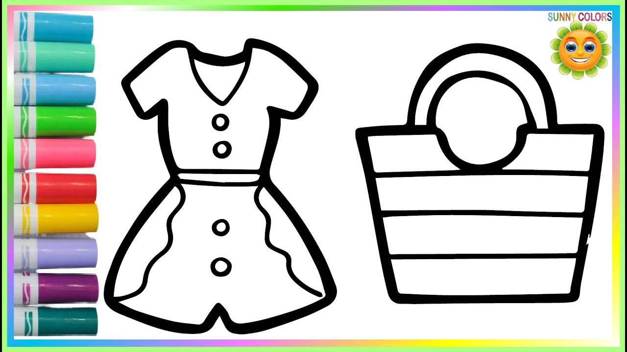 Drawing, painting and coloring Clothes for kids #427 || How to Draw ...