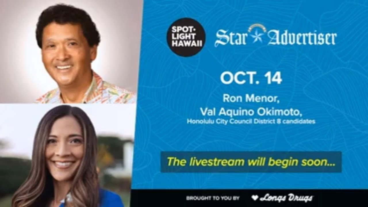 Honolulu City Council District 8 candidates Ron Menor and Val Aquino ...